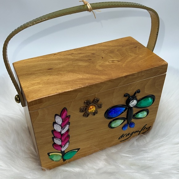 Dragonfly | Bags | Nwt Vintage Handmade Wooden Purse By Dragonfly ...